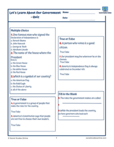 Civics Worksheets – Printable K–8 Citizenship Activities