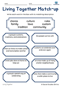 Community and Culture Worksheets – Printable K–8 Activities